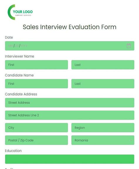 Hr Interview Forms Form Templates 123formbuilder