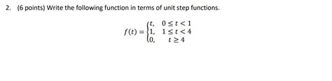 Solved Points Write The Following Function In Terms Chegg