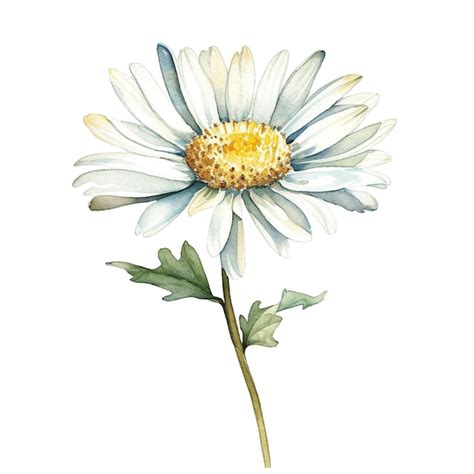 Premium Ai Image Daisy Flower Watercolor Painting