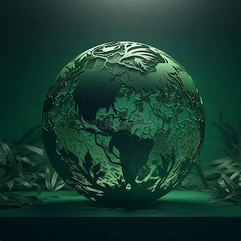World Environment Concept Green Globe 3d Earth Day Banner Save The