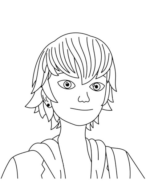 Luka Couffaine Miraculous Ladybug Coloring Page Funny Coloring Pages