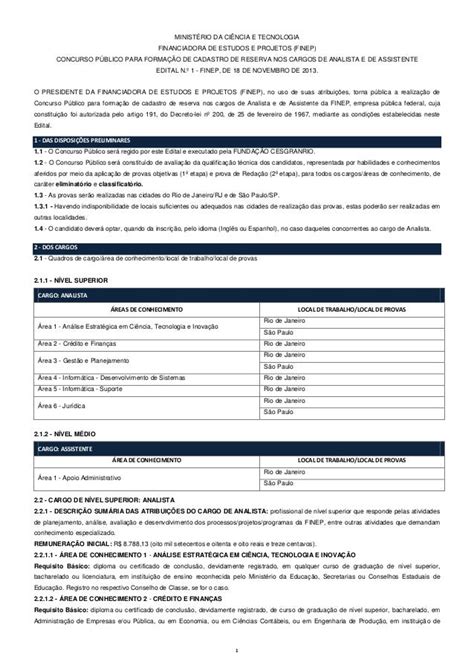 Edital Concurso Finep 2013
