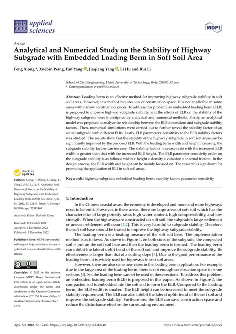 Pdf Analytical And Numerical Study On The Stability Of Highway