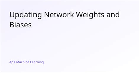 Updating Network Weights And Biases