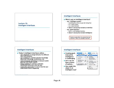 Intelligent Interfaces Graphical User Interfaces Lecture Slides