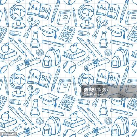 School Supply Seamless Pattern Background High Res Vector Graphic Getty Images
