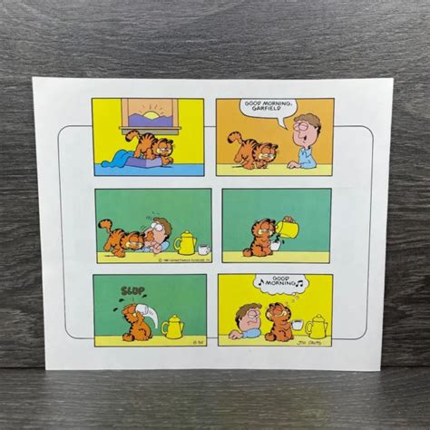 GARFIELD BY JIM Davis Comic Page Print Art Early Mid 1980 80s Good