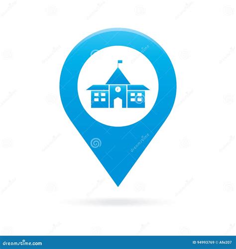 School Map Pointer Icon Marker Gps Location Flag Symbol Clipart And Illustrations