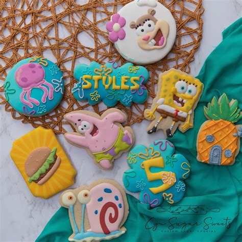 Spongebob Squarepants Sugar Cookies Cookies Theme Spongebob Birthday Party Spongebob Birthday