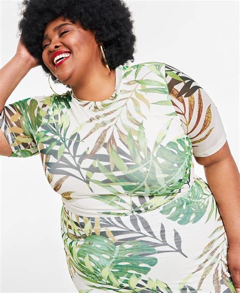 Nina Parker Trendy Plus Size Mesh Midi Dress Created For Macys Macys