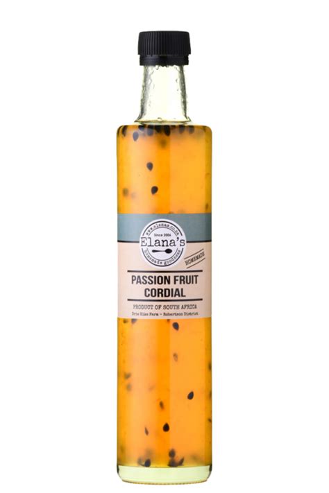 Elanas Passion Fruit Cordial 500ml La Verne Wine Boutique