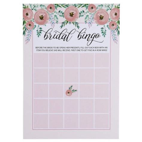 Juvale Set Of Pink Floral Bridal Shower Wedding Games Cards Each Game X Inches Pack