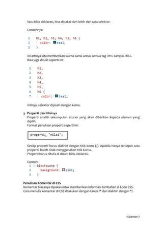 Pengenalan Dasar Dasar Web Dengan Css Docx