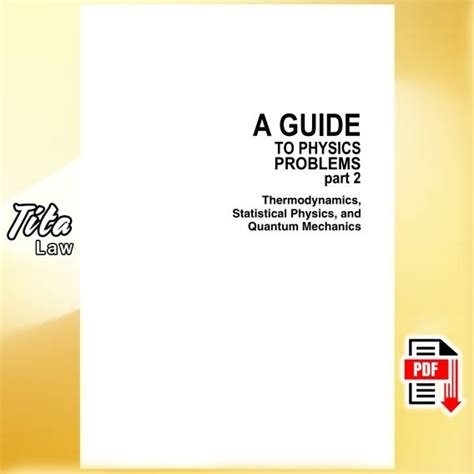 Jual A Guide To Physics Problems Part 2 Thermodynamics Statistical Physics And Quantum