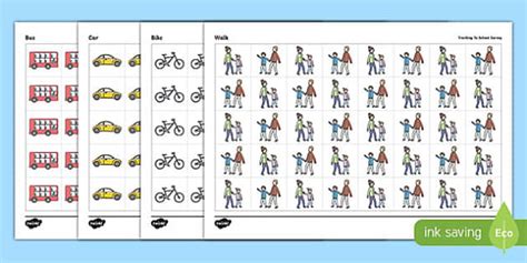 Travelling To School Pictogram For Survey Teacher Made