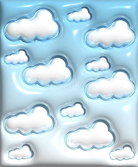 White Clouds On A Blue Background 3d Rendering Illustration Stock Illustration Illustration