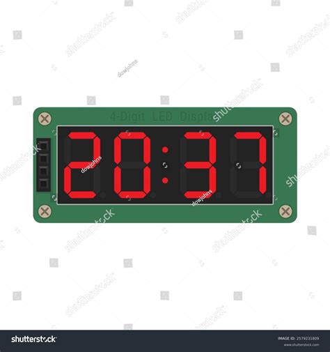 Digit 7 Segment Led Display Circuit Stock Vector Royalty Free