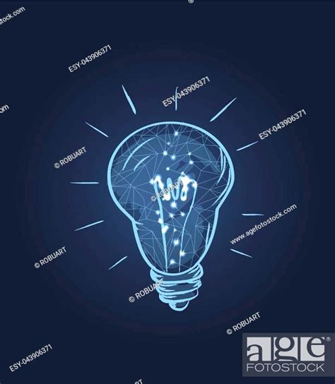 Glowing Electric Bulb With Light Doodles And Soft Glow Around Them