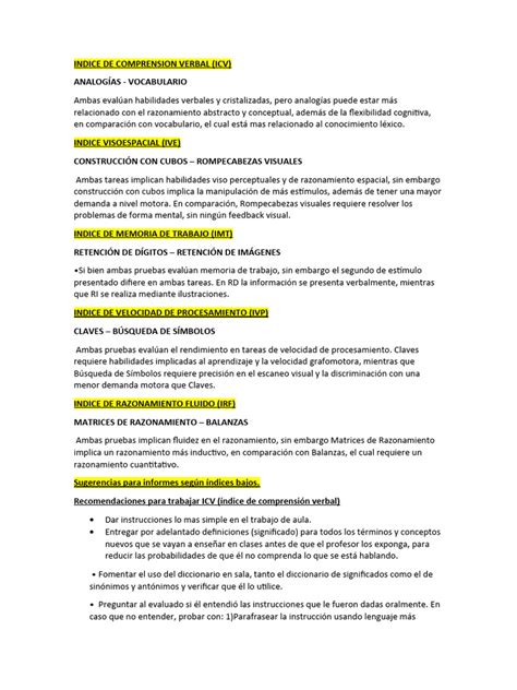 Wisc V Pdf Memoria Memoria De Trabajo
