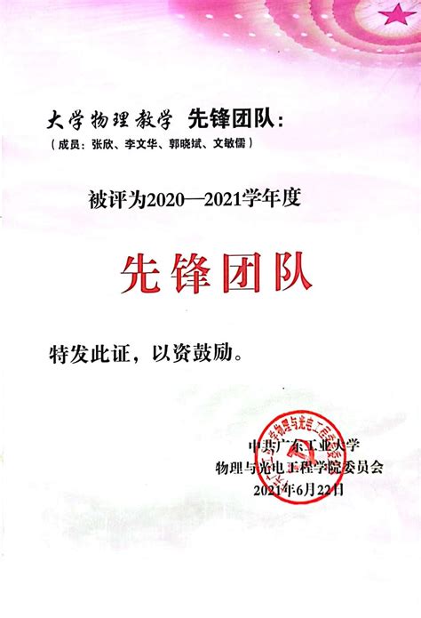 近年部分教师教学获奖 大学物理精品课程网