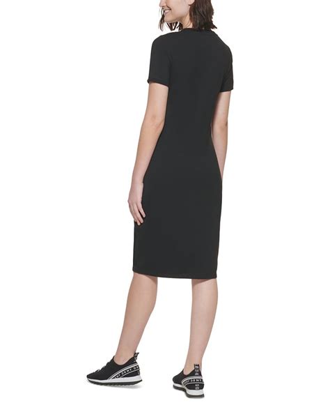 Dkny Outline Logo Short Sleeve Bodycon Dress Macys