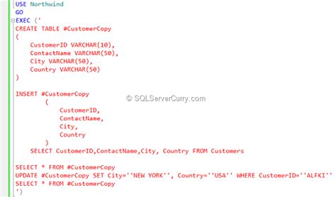 Working With Temporary Objects In Sql Server