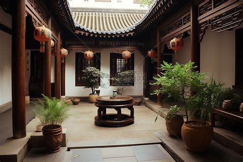 国风庭院插画图片下载 正版图片402436849 摄图网
