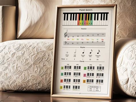 Piano Theory Poster Basic Major Minor Chords Music Theory Printable