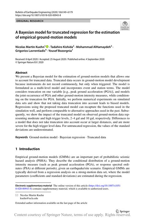 a bayesian model for truncated regression for the estimation of