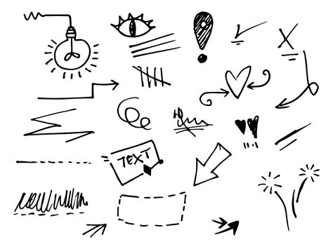 mão desenhada definir elementos de doodle para design de conceito isolado no fundo branco