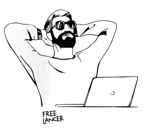 El Hombre Está Descansando En Su Lugar De Trabajo Vector Premium