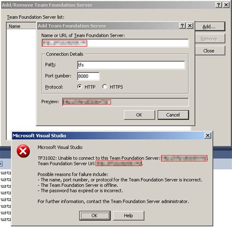 Visual Studio 2010 Can T Connect To Team Foundation Server Stack