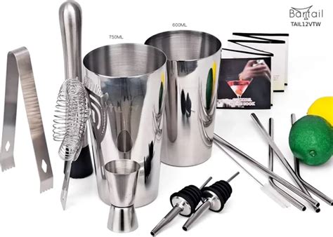 kit de coctelería barato de Acero inoxidable 12 piezas Bartail