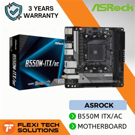 ASROCK B550M ITX/AC AMD AM4 Socket M-ITX Motherboard – Flexi Tech