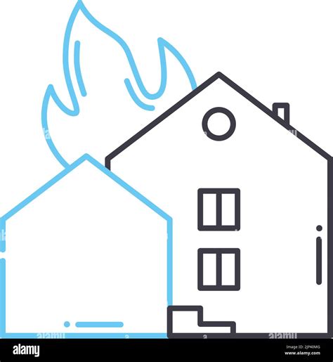 Arson Line Icon Outline Symbol Vector Illustration Concept Sign