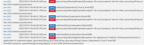 Rule Machine To Preset LIFX Color Error No Such Property Hue Rule