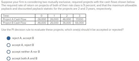 Solved Suppose Your Firm Is Considering Two Mutually