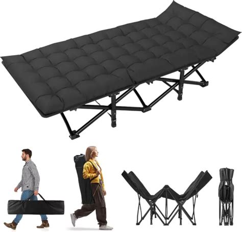 Camping Cot Heavy Duty Portable Camping Bed Folding Sleeping Bed With