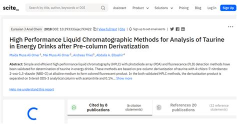 High Performance Liquid Chromatographic Methods For Analysis Of Taurine