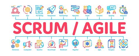 Scrum Agile Minimal Infographic Banner Vector Vector Art At Vecteezy