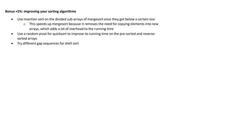 Solved Algorithms Insertion Sort Shell Sort Mergesort