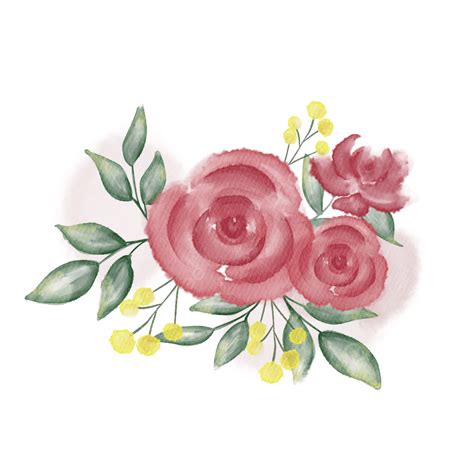Watercolor Hand Drawn Png Image Hand Drawn Watercolor Pink Flower