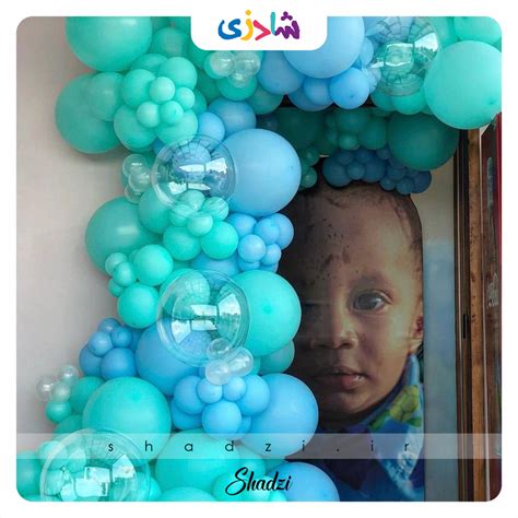 بادکنک آرایی تولد تم سبز آبی