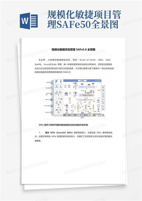 规模化敏捷项目管理safe50全景图 Word模板下载编号lmzxxndo熊猫办公