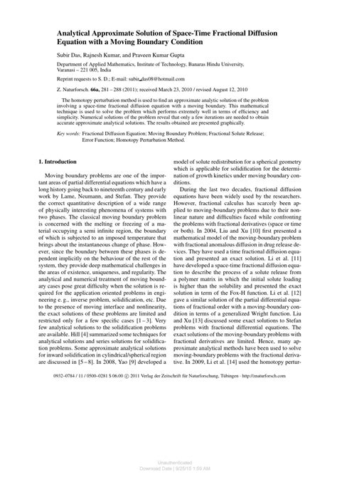 Pdf Analytical Approximate Solution Of Space Time Fractional
