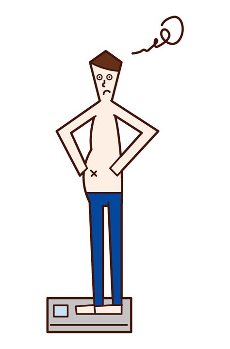 ダイエットがうまくいかない人（男性）のイラスト フリーイラスト素材集 Kukukeke