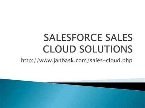 Salesforce Sales Cloud Presentation By Fexle Services Pptx Cloud