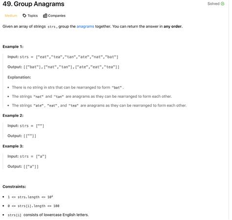 Leetcode 49 Group Anagrams — 개발하는 장씨