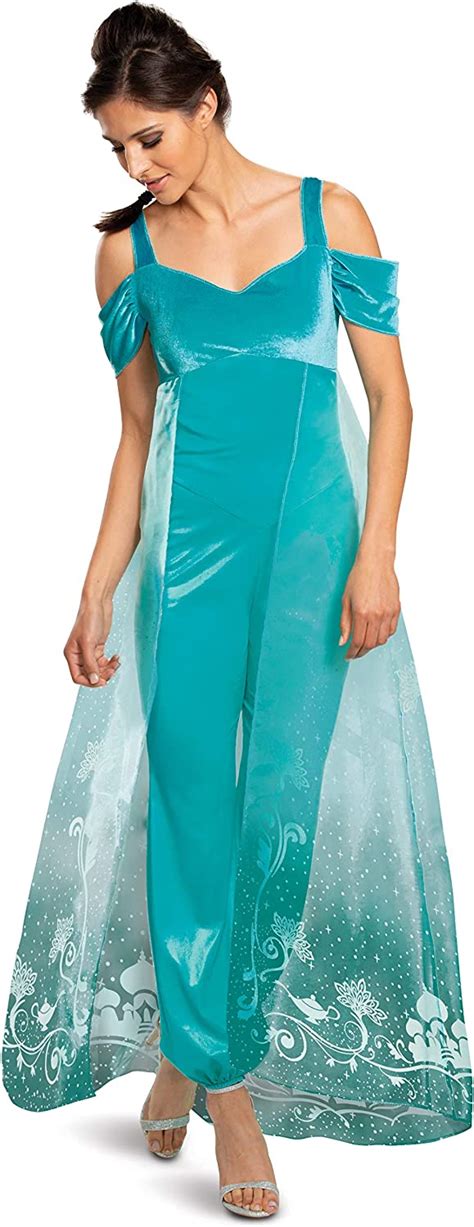 Disguise Fantasia feminina adulta de luxo Jasmine Azul petróleo M 8 10 Amazon br