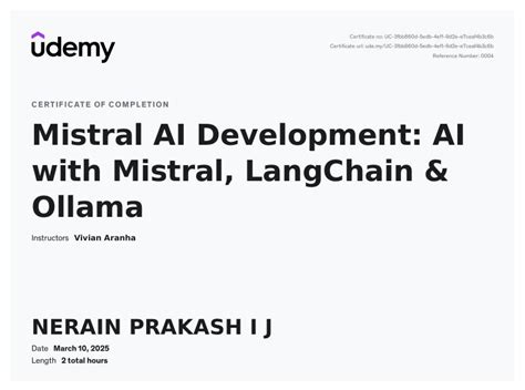 ai machinelearning langchain rag fastapi mistralai ollama udemy